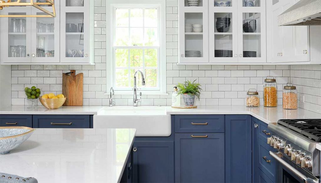 Cool Blue Transitional Kitchen : Normandy Remodeling