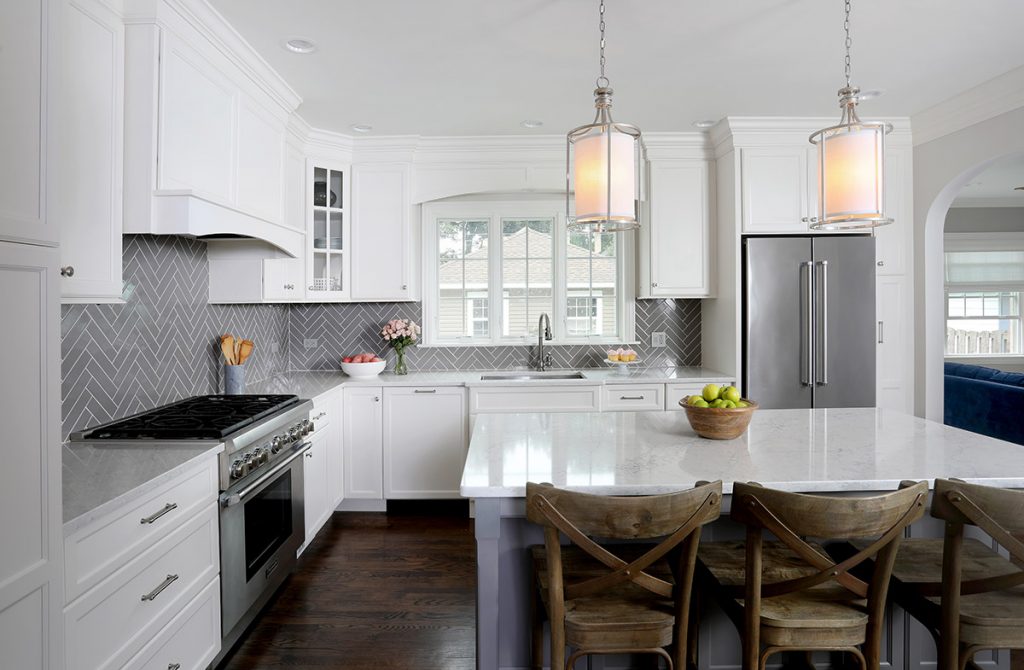 Gorgeous Gray & White Kitchen in Chicago : Normandy Remodeling