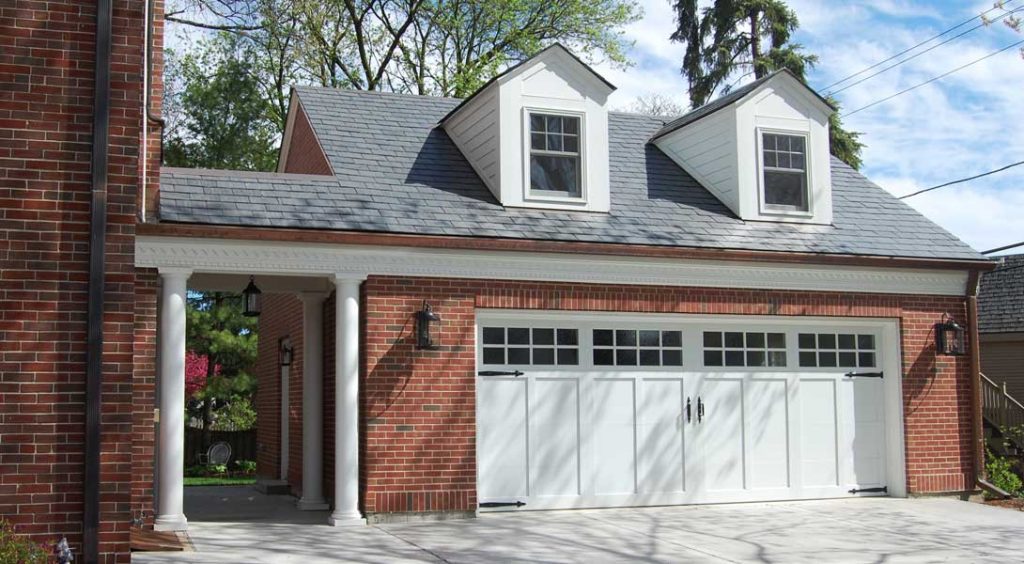 Brick Colonial House gets a Garage Addition : Normandy Remodeling