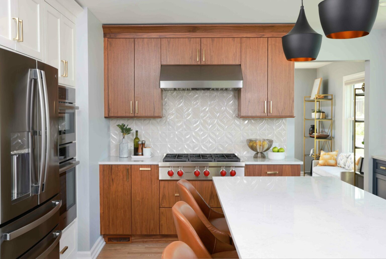Tri-Color Kitchen with Mid-Century Modern Influences