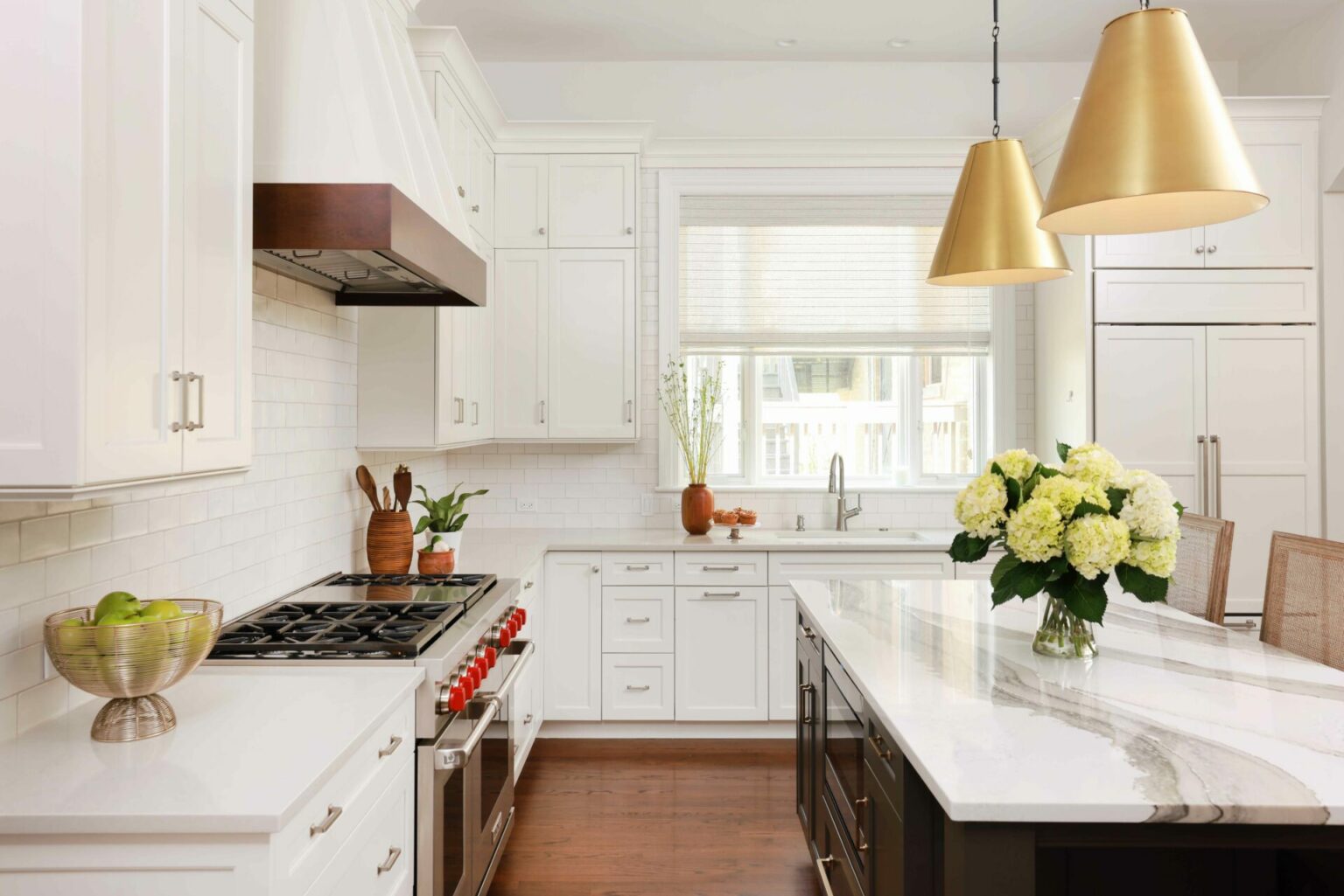 White Kitchen with Painted and Stained Accents