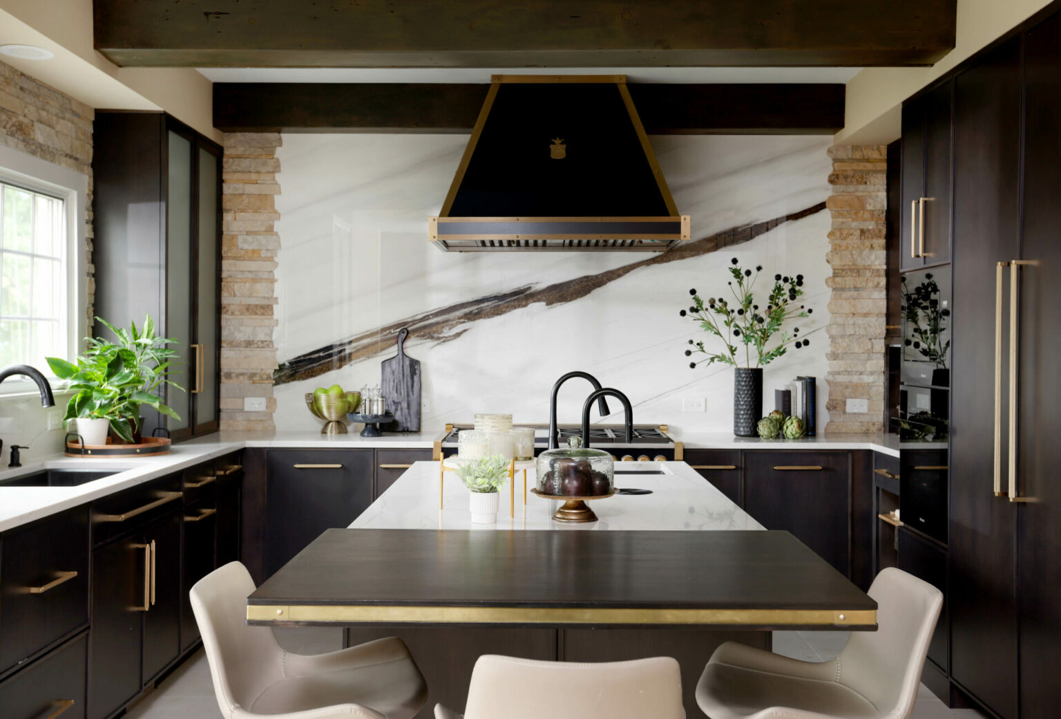 Black Kitchen with Gold Accents is all about Drama - Normandy Remodeling