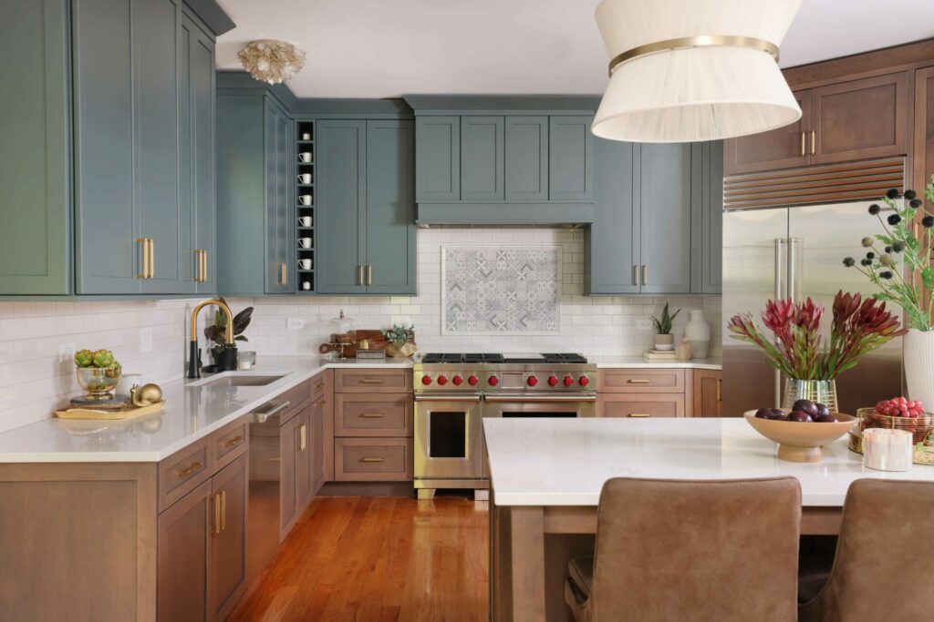 Rainforest Green Cabinets Create Warm and Cozy Kitchen - Normandy ...
